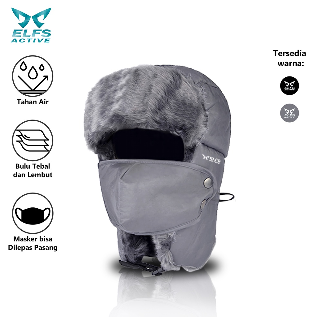 Jual ELFS ACTIVE Topi Ushanka Russian Topi Bomber 3in1 Cap dan Masker ...