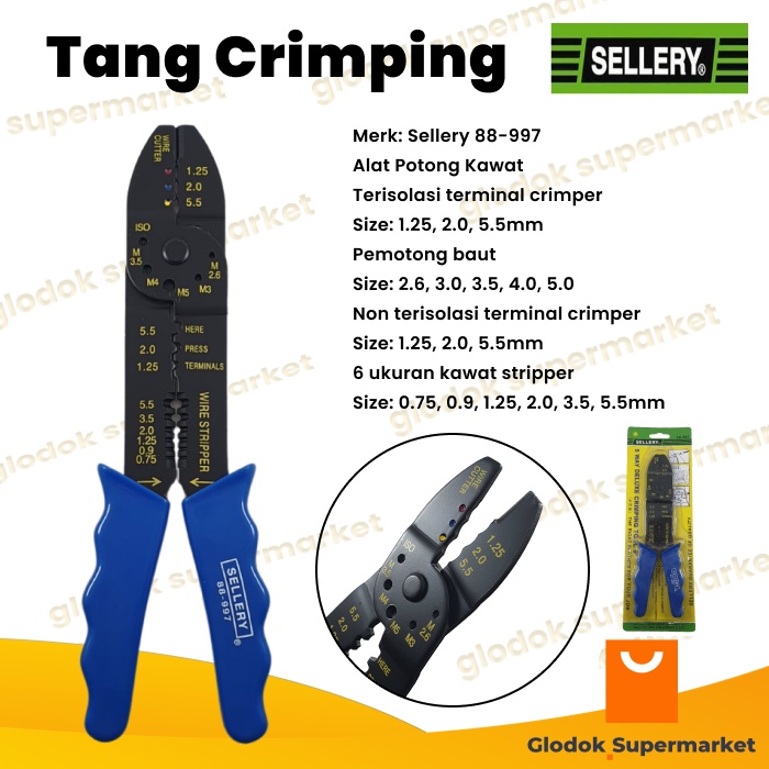 Jual Tang Crimping Skun Sellery 88-997 Krimping Potong Kawat 5 Way ...