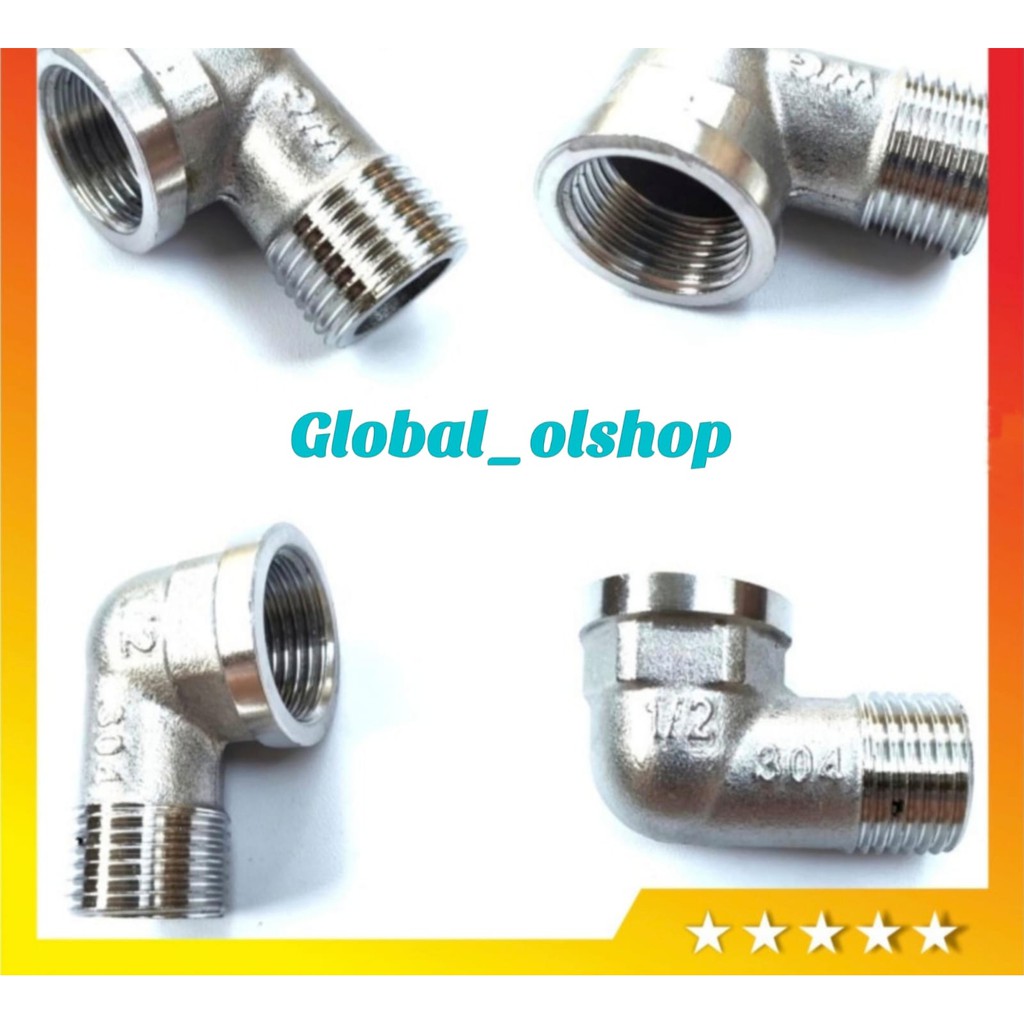 Jual Sambungan Kran Air Stainless SUS 304 - Keni Drat Luar Dalam 1//2 ...