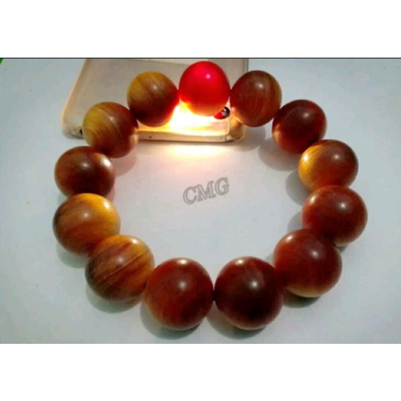 Jual gelang kayu raja/kayu agathis/kayu gaharu merah tembus super 18 mm ...
