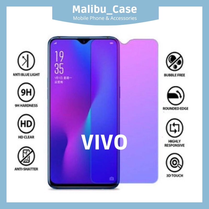Jual TEMPERED GLASS ANTI RADIASI VIVO V9 V11 V11i V15 V17 PRO V19 ANTI GORES / BLURAY BLUE BIRU ...