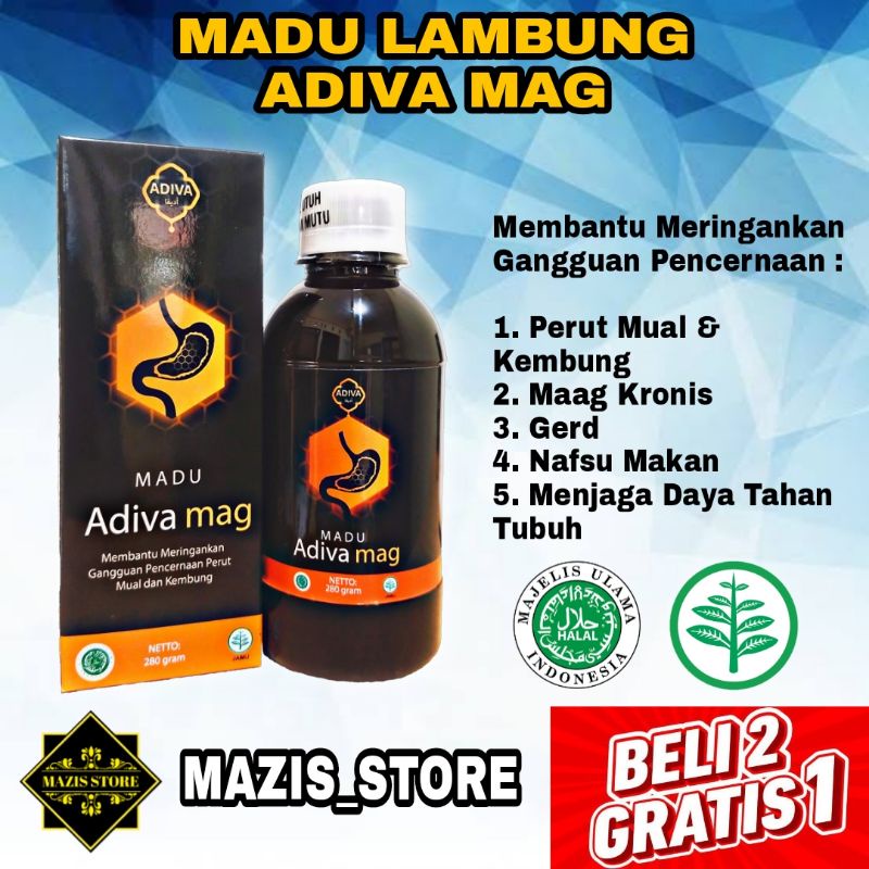 Jual MADU ASAM LAMBUNG MADU HERBAL MAAG ADIVA MAG 280gr MADU GERD PERUT MUAL KEMBUNG ORIGINAL ...