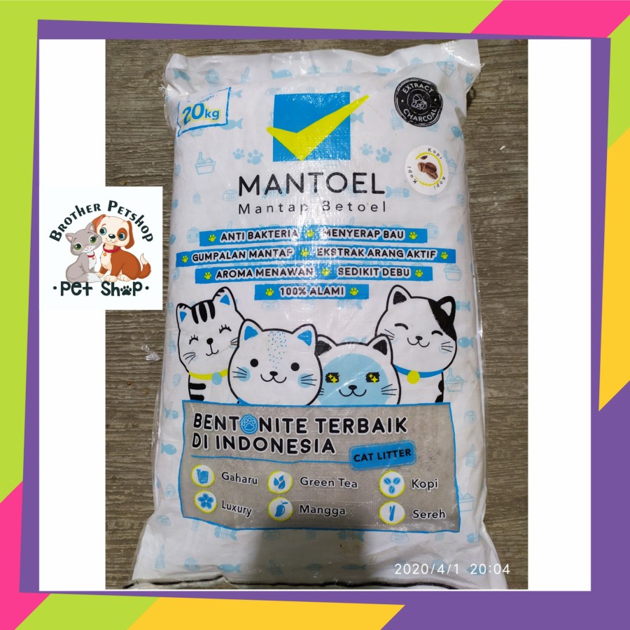 Jual Pasir Mantoel 20kg/25litter Pasir Kucing Wangi Gumpal GOJEK ...