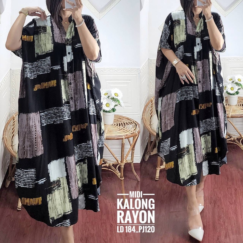 Jual BAJU KALON KAFTAN PREMIUM/DRESS BATWING PREMIUM/MIDI KALONG JUMBO ...