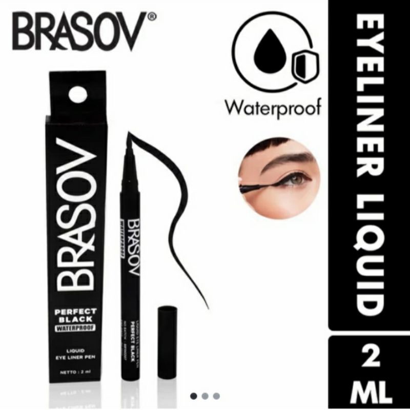 Jual BRASOV MASCARA BLACK DAN LIQUID EYE LINER PEN | Shopee Indonesia