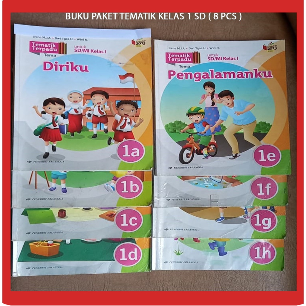 Jual Buku Bekas Tematik Erlangga 1 PAKET KELAS 1 SD/MI TERPADU LENGKAP ...