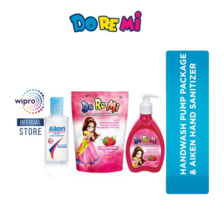 Jual Doremi Strawberry Handwash Pump 225 mL + Doremi Strawberry ...