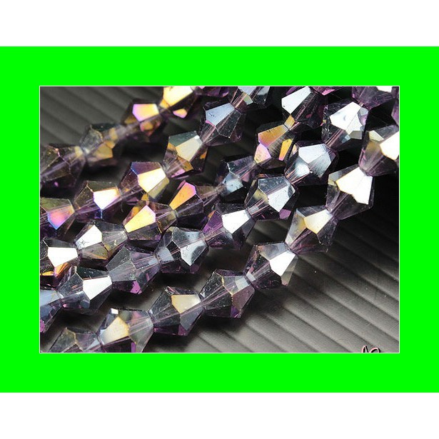 Jual 40 Butir Manik Kristal Ceko Bicone 8 mm Ungu tua (KRISTAL-070) TDD ...