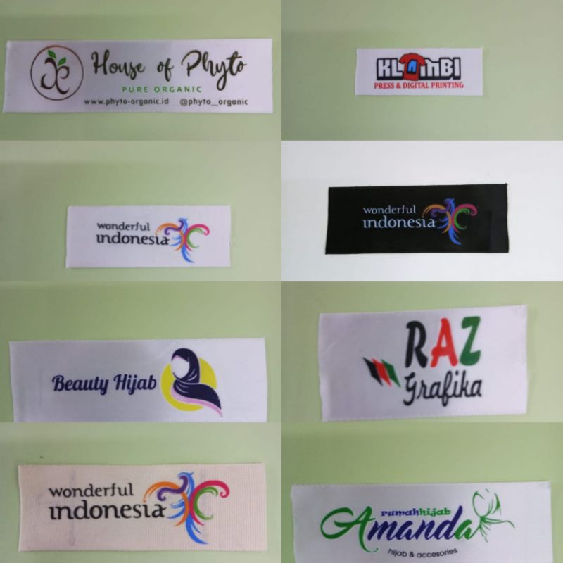 Jual Full Color Sablon Label Pakaian/Pita Hampers bahan katun, Full ...