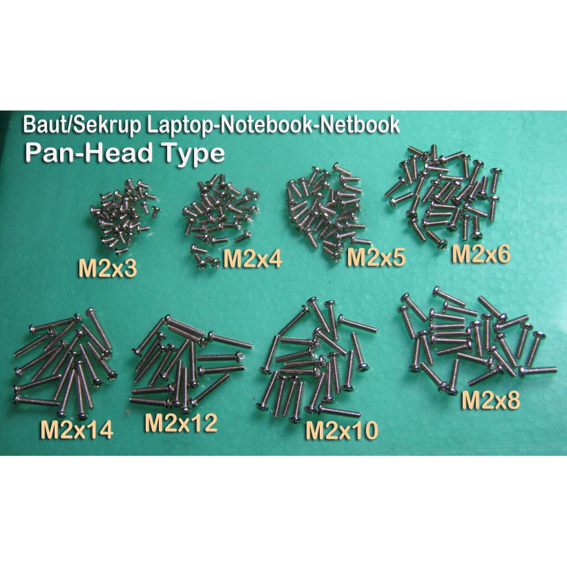 Jual Baut/Sekrup Laptop Notebook Netbook M2 Berbagai Ukuran Pan-Head ...