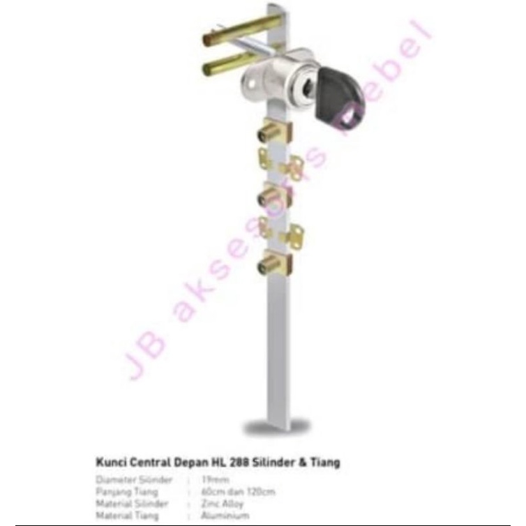 Jual KUNCI LACI CENTRAL SENTRAL LOCK DEPAN + TIANG 60 cm KOMPLIT MERK ...