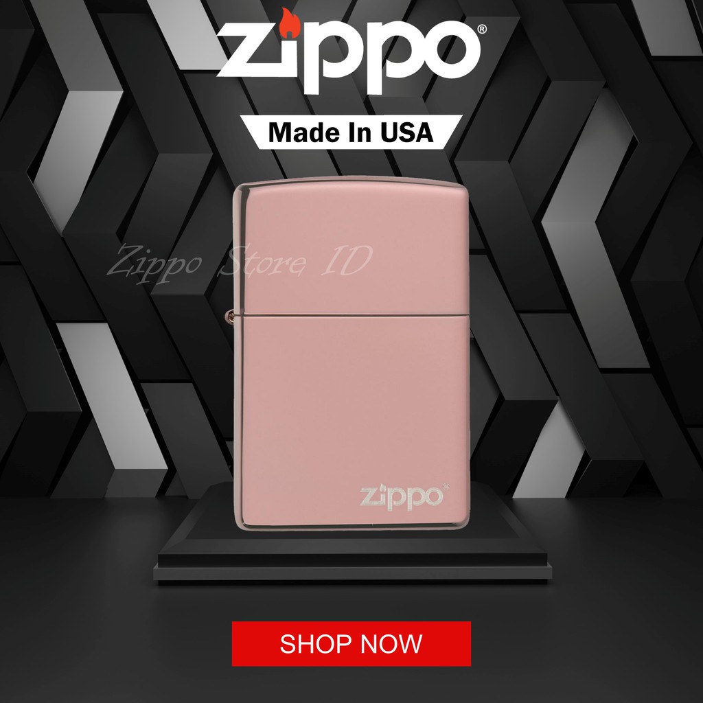 Jual Zippo Classic High Polish Rose Gold Zippo Logo 49190ZL Garansi ...