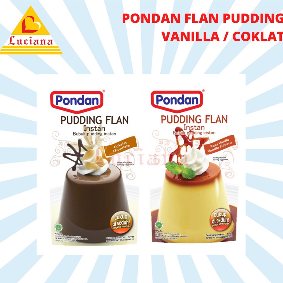 Jual Pondan Pudding Flan Chocolate vanilla instant 100gr | Shopee Indonesia