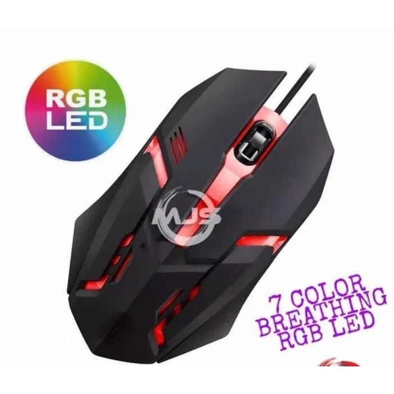 Jual Mouse gaming RGB 7 warna akan bergantian seperti bernafas maka ...