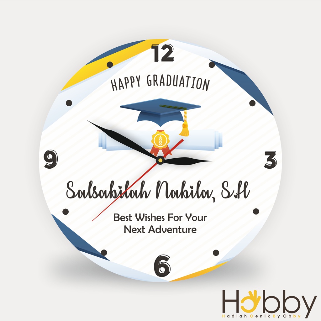 Jual JAM DINDING CUSTOM UNIK NAMA TULISAN HADIAH GRADUATION KAYU ...