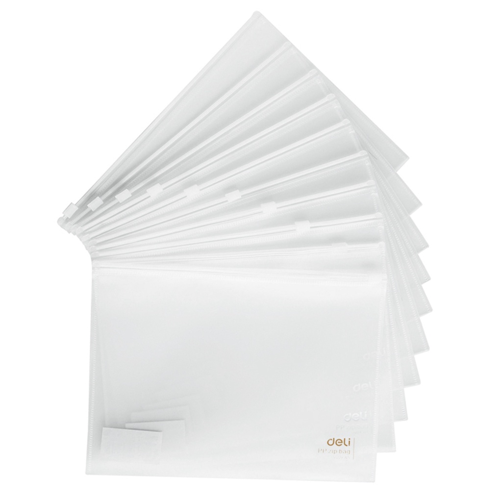 Jual Deli Zipper Storage Bag / Zipper Travel Pouch / Plastik Ziplock A4 ...