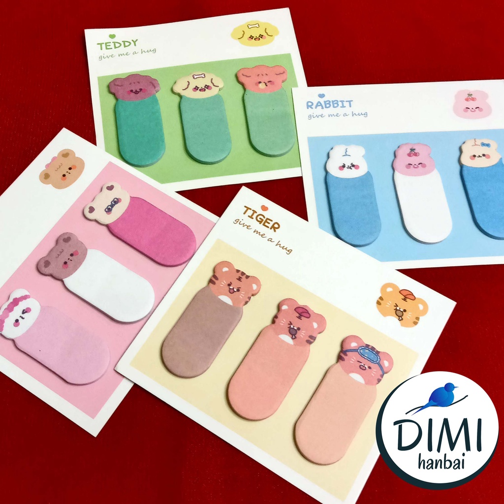 Jual [DIMI] Cute Memo Stick Animal 3in1 / Sticky Notes Lucu | Shopee ...
