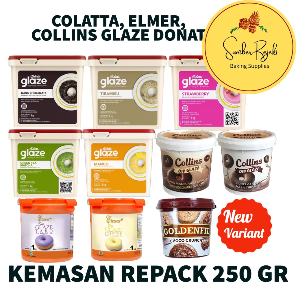 Jual Colatta Elmer Glaze Donat Rasa Dark Chocolate, Tiramisu, Green Tea ...