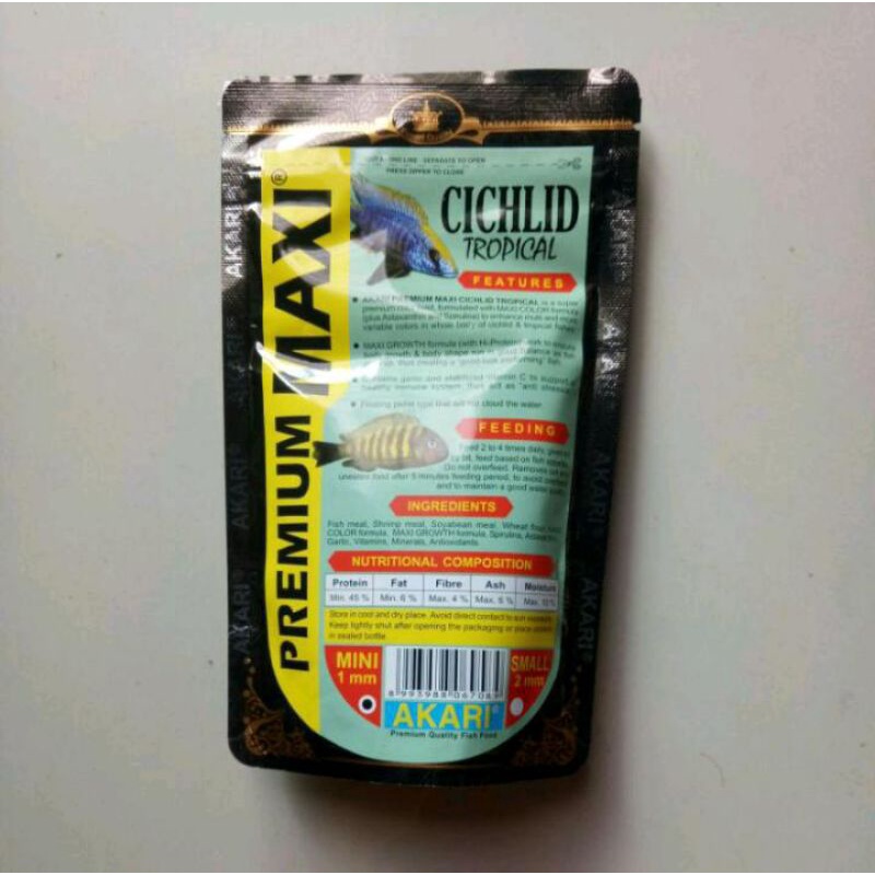 Jual AKARI PREMIUM MAXI CICHLID TROPICAL PELET 1MM | Shopee Indonesia