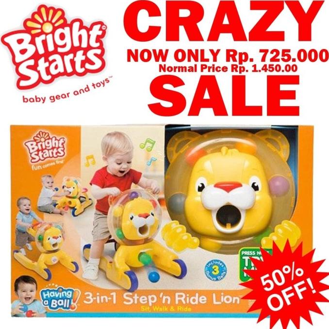 Jual Bright Starts Hab 3-in-1 Step & Ride Lion | Shopee Indonesia