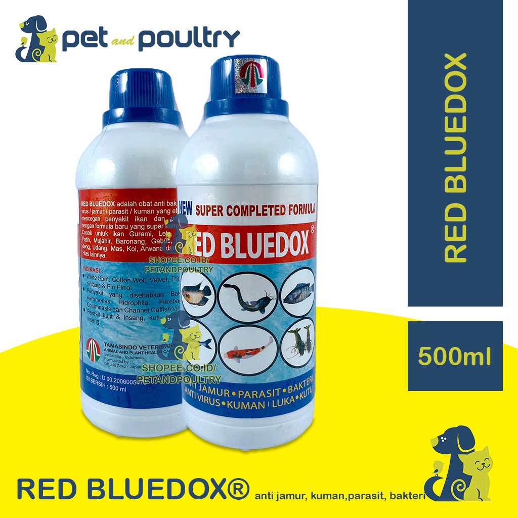 Jual RED BLUEDOX 500 ML OBAT BAKTERI VIRUS JAMUR PARASIT IKAN LELE NILA ...