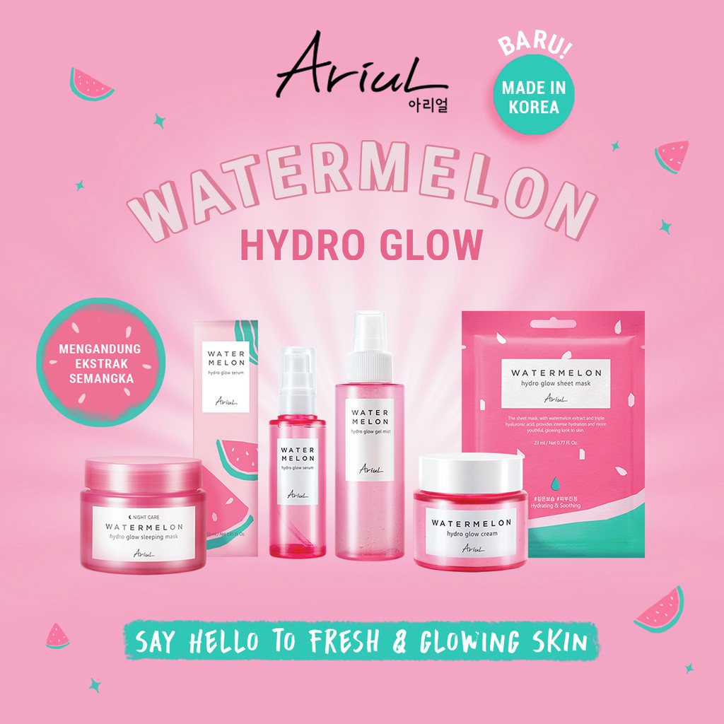 Jual ⭐ BAGUS ⭐ ARIUL WATERMELON HYDRO GLOW | Sheet Mask Cream Serum ...