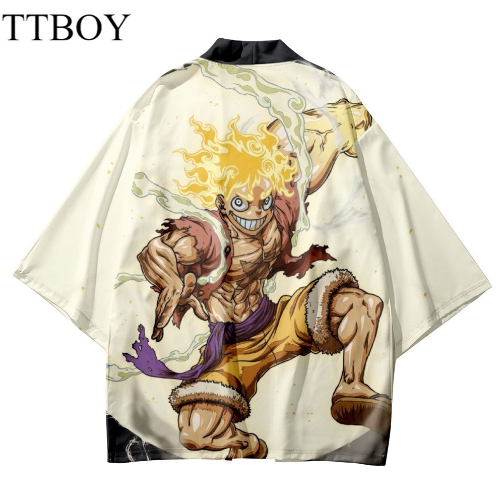 Jual COD New 2022 Fashion White Japanese Cartoon Anime One Piece Luffy ...