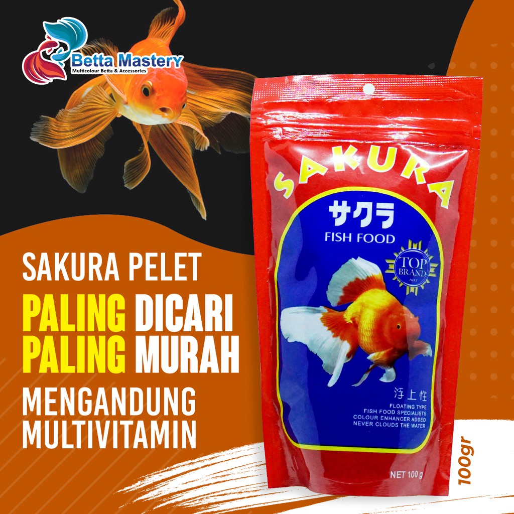 Jual MAKANAN IKAN SAKURA PELET IKAN HIAS PELLET IKAN KOI GUPPY MOLLY ...