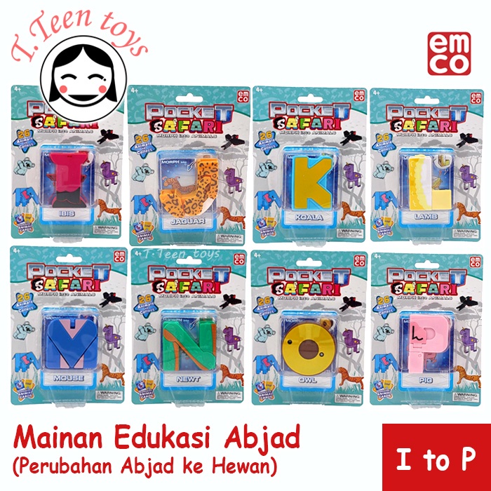 Jual Mainan Edukasi Abjad I to P Emco Pocket Safari | Shopee Indonesia