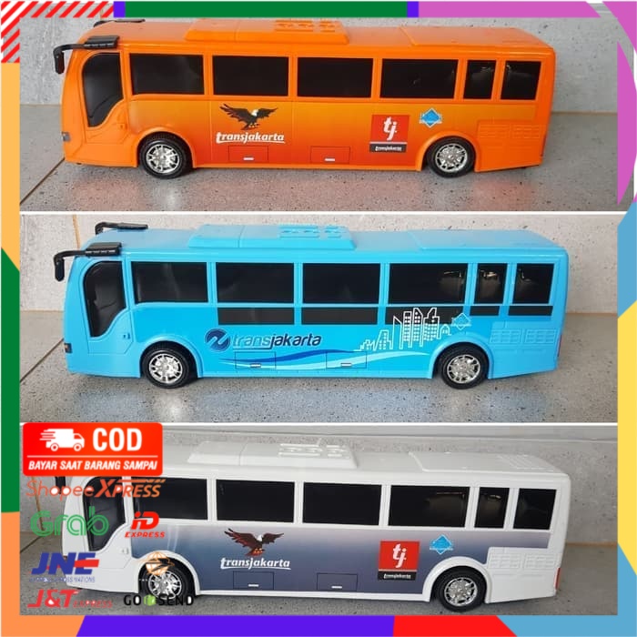 Jual BISA COD Mainan Bus Transjakarta - Mobil Bis Busway Tarik Anak ...
