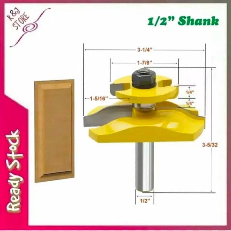 Jual Mata Pisau Profil Panel Pintu Raised Door Cabinet Trimmer Router ...