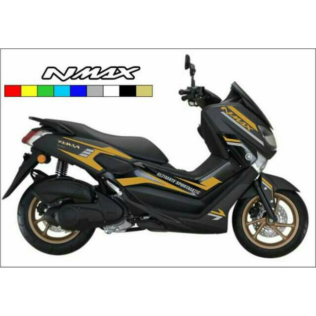 Jual Cutting stiker MODIFIKASI yamaha Nmax gold silver sticker lis ...