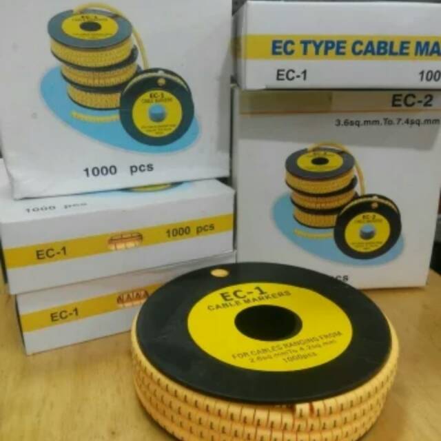 Jual Kabel marker tipe EC-1 range kabel 0,75-3,5mm ( isi 1000pcs per ...