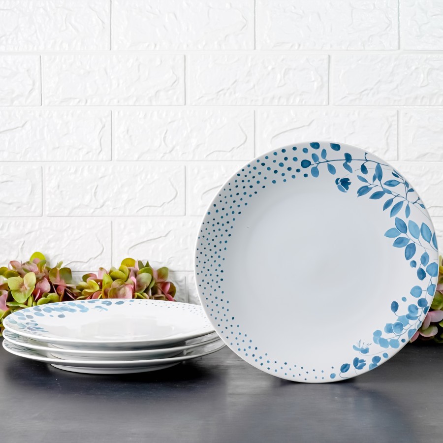 Jual Piring Makan Keramik Dinner Plate Keramik Cantik Piring Biru ...