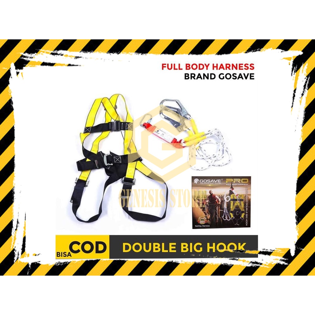 Jual Full Body Harness Pro Absorber Double Lanyard Big Hook Safety Belt Pengaman Ketinggian Merk ...