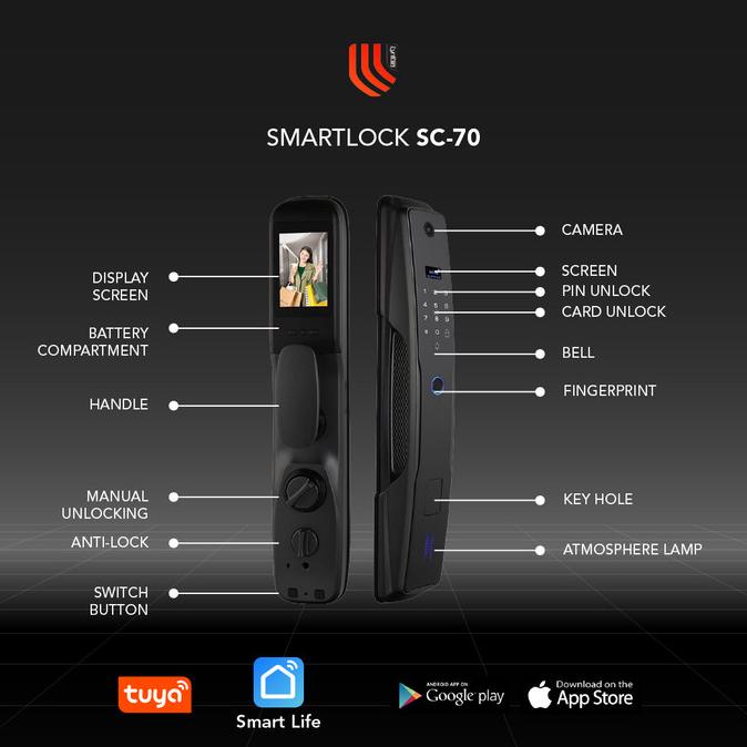 Jual Smart Lock Kunci Pintu Digital Kunci Korea Lynford Tipe Sc-70 ...