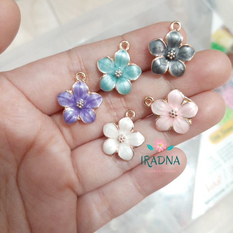 Jual (4pcs) Charm Bandul Liontin Kalung Gelang Enamel Bunga Sakura ...