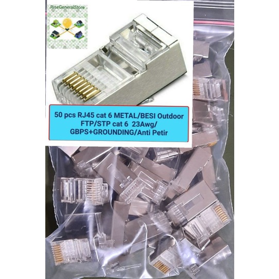 Jual RJ45 cat6 Metal 50 pcs, Rj45 Metal Ftp Cat6 Outdoor Stp RJ45 Cat 6 ...