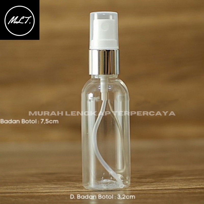 Jual BOTOL TUBULAR 60ML PUTIH TUTUP SPRAY SILVER / BOTOL RF 60ML PUTIH ...