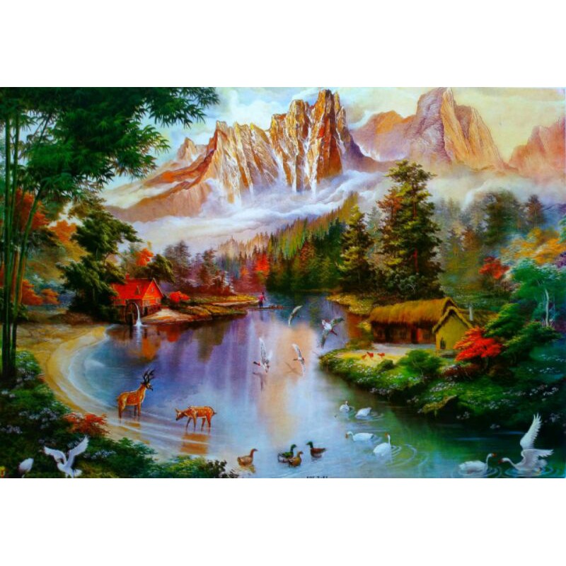 Jual POSTER PEMANDANGAN GUNUNG GOLD | Shopee Indonesia