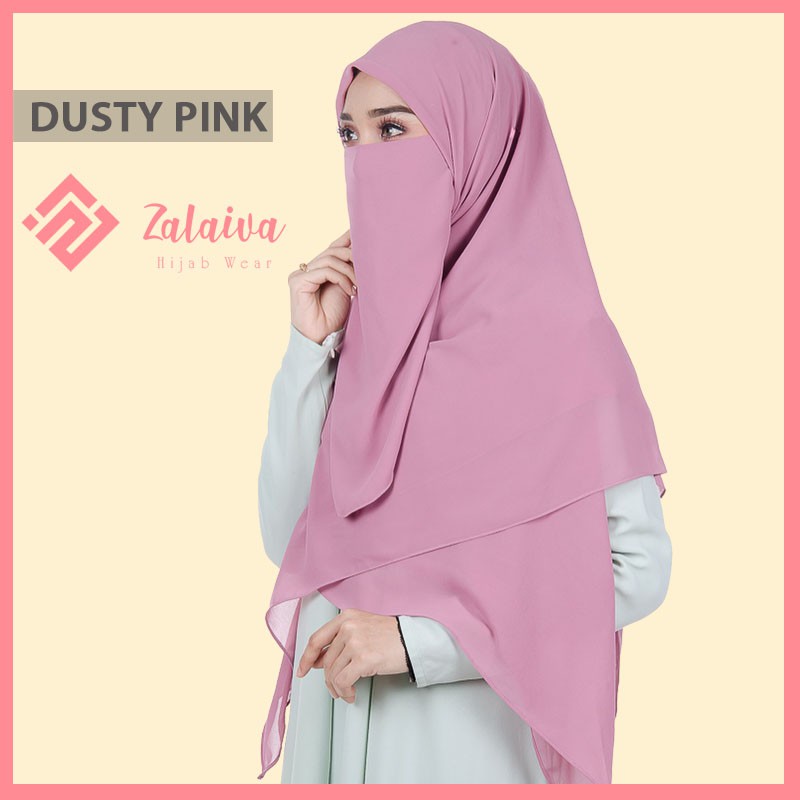 Jual Jilbab 130 x130 Segiempat Hijab Set Cadar 2 Layer Tanpa Jahitan Bawah Mata Niqab Khimar ...