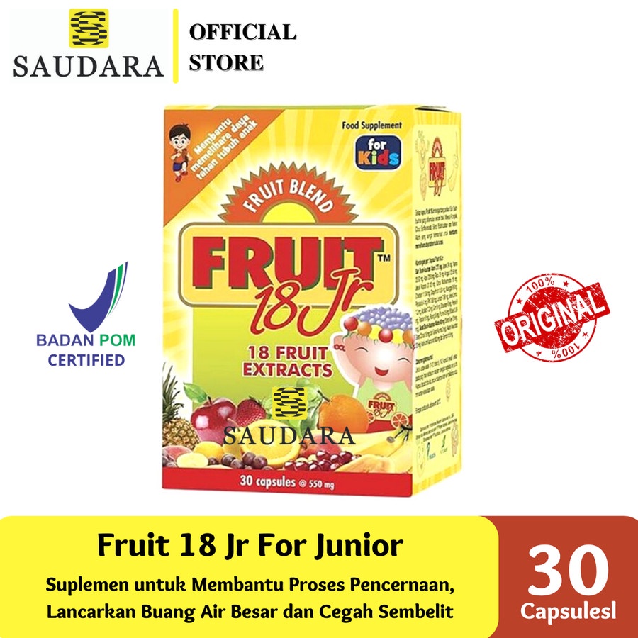 Jual Fruit 18 Jr Junior (isi 30 Kapsul) | Shopee Indonesia