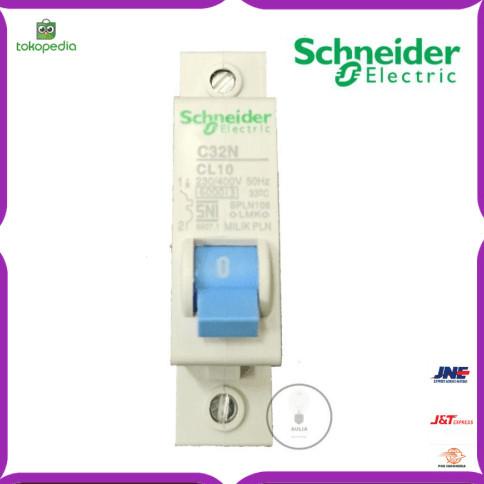 Jual MCB 10A SCHNEIDER SNI BIRU PLN CL10 C32N BREKER 2200 Watt KWH SPLN terlaris | Shopee Indonesia
