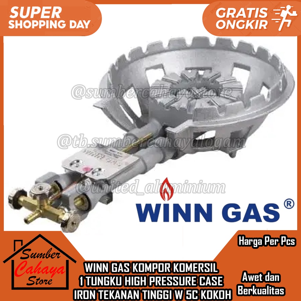 Jual KOMPOR GAS 1 TUNGKU WINNGAS W 5C WINN KOMERSIL KOKOH KUAT HIGH ...