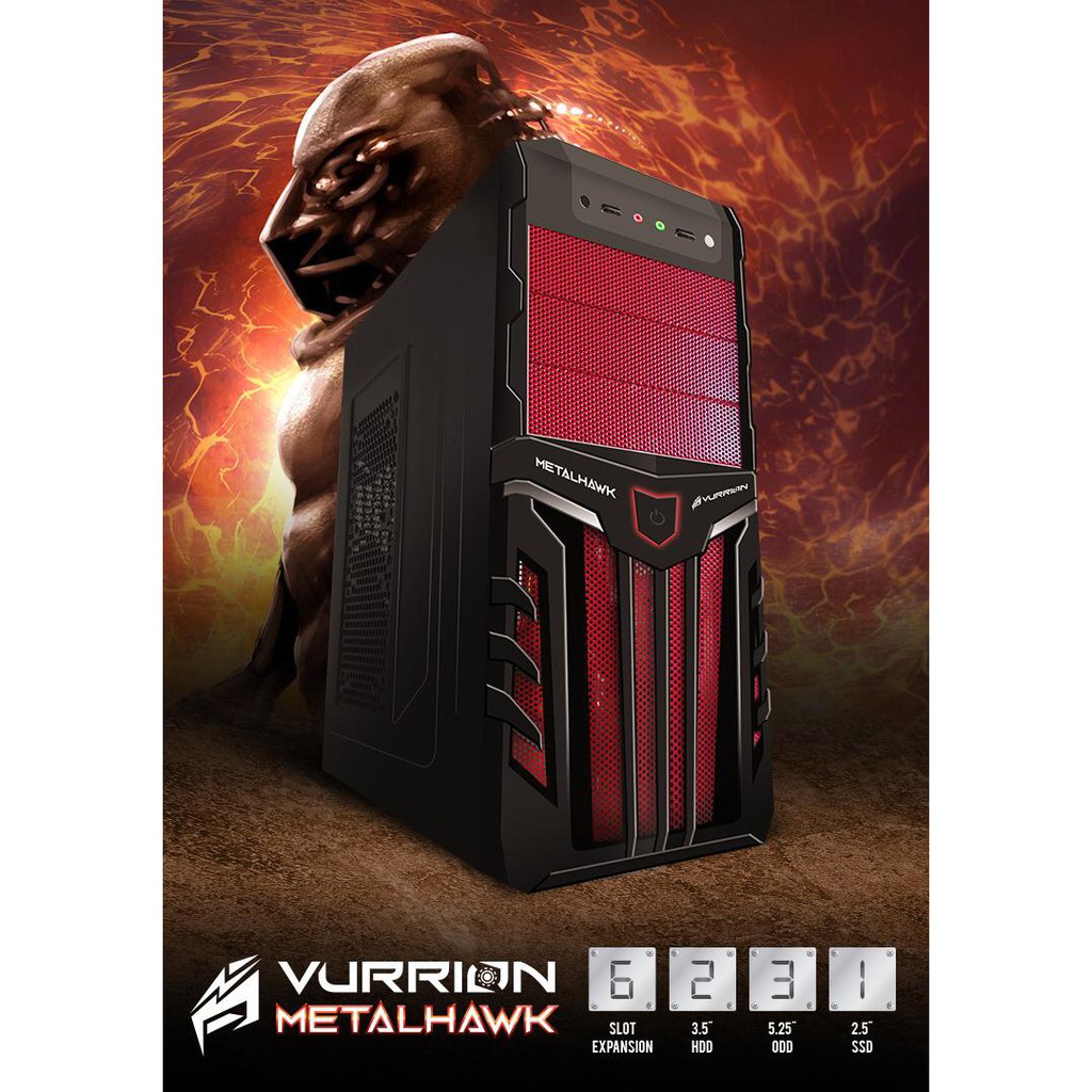 Jual CASING PC VURRION METAL HAWK + PSU 450 WATT | Shopee Indonesia