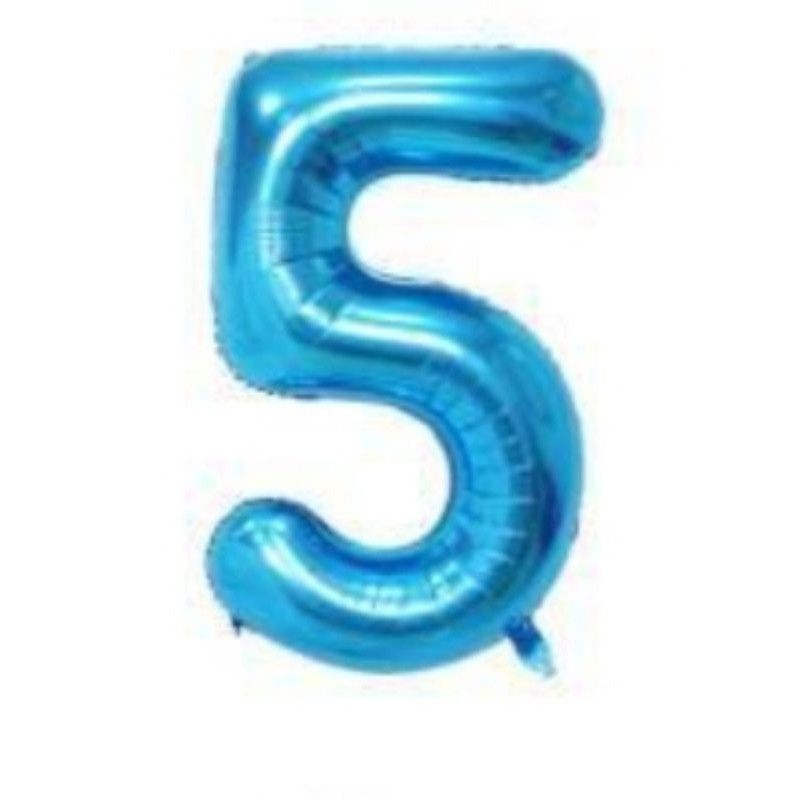 Jual BALON ANGKA BIRU POLOS 80CM / BALON FOIL ANGKA 80CM / BALON ANGKA ...