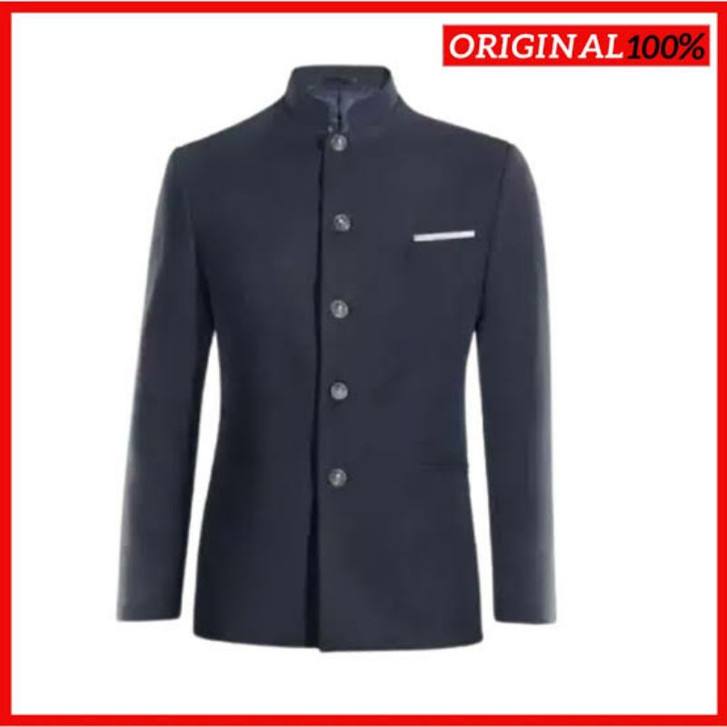 Jual JAS MANDARIN SLIMFIT JAS MANDARIN CASUAL HITAM JAS PRIA JAS PRIA ...