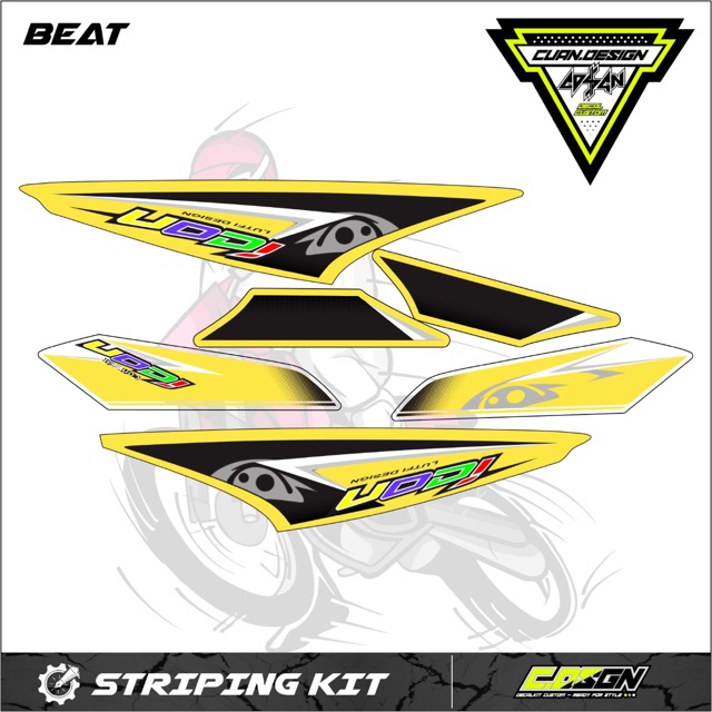Jual Stiker striping beat karbu kuning | Shopee Indonesia