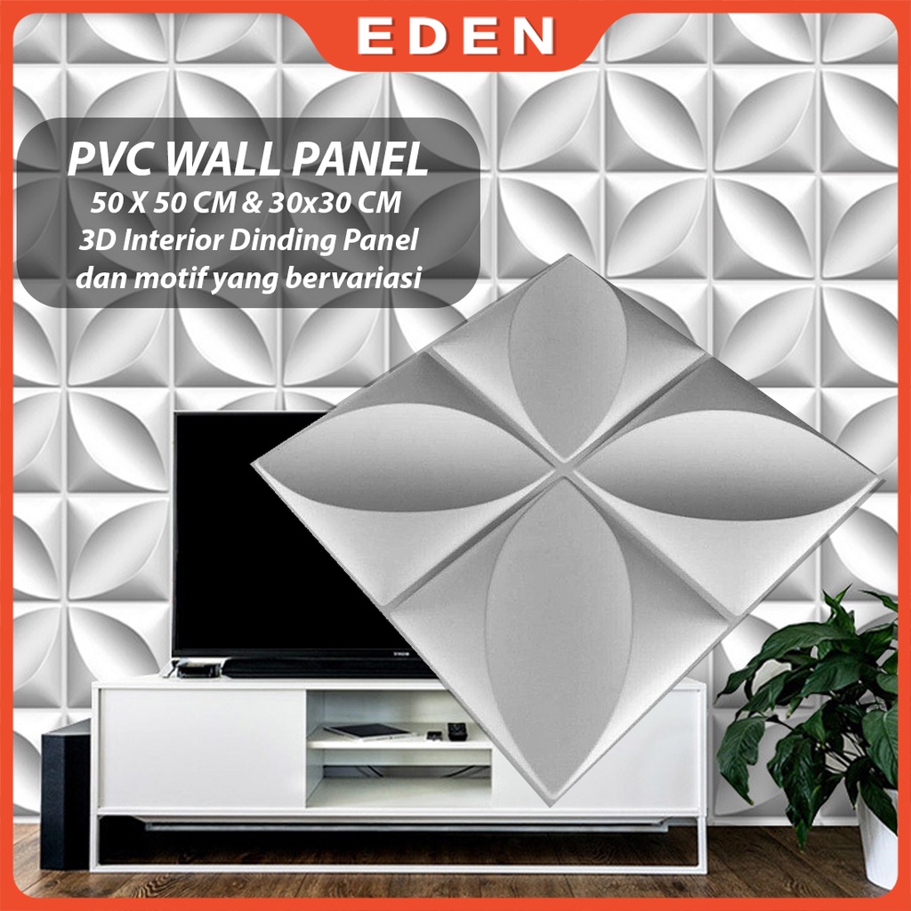 Jual 3D PVC Wall panel Dinding 50x50 cm & 30x30CM Wallpaper MOTIF BUNGA ...