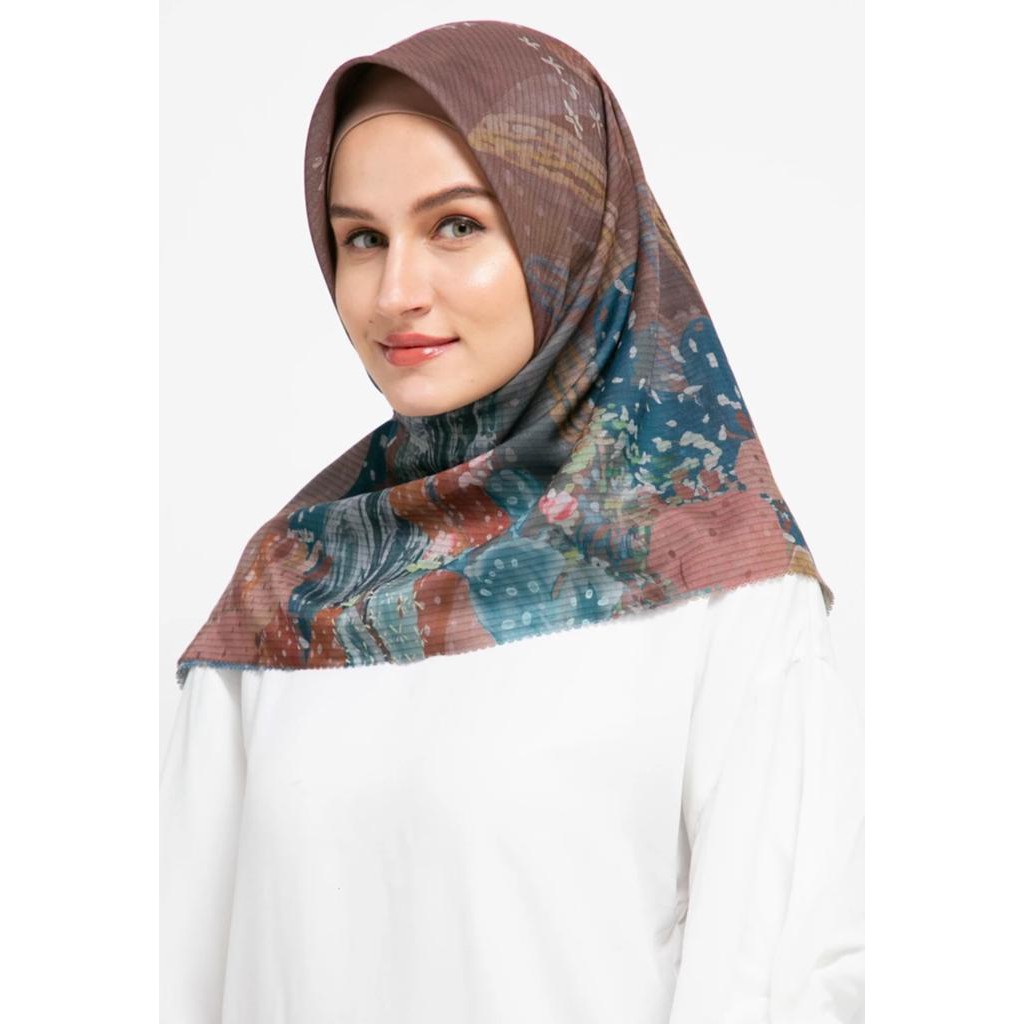 Jual Buttonscarves The Opuntia Voal Square Russet | Shopee Indonesia